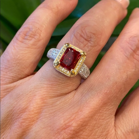Jewelry | 2ct Ruby Emerald Cut Engagement Ring | Poshmark